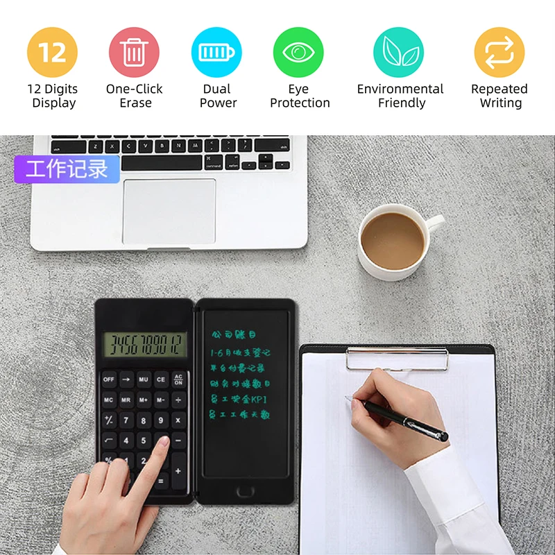 Foldable Scientific Calculator LCD Writing Tablet Drawing Pad 10 ...