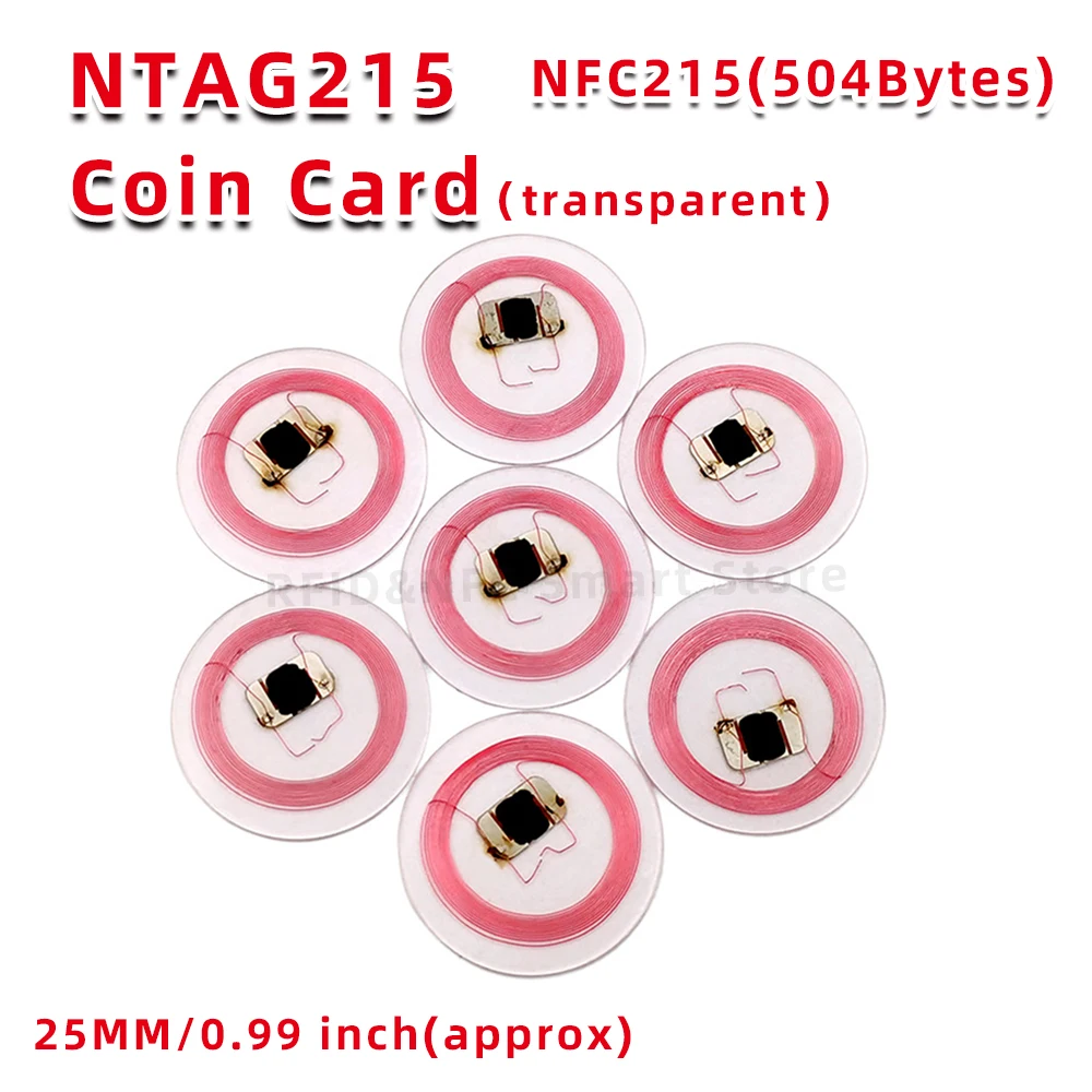 10-50100pcs-NTA-G-215-Coin-Card-13-56MHz-NTA-G215-Transparent-NFC ...