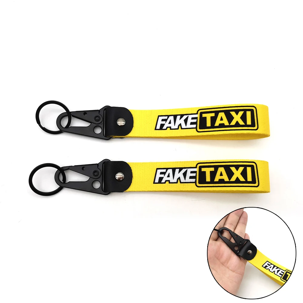 FAKE-TAXI-Keychain-Keyring-JDM-Lanyard-Key-Strap-Tow-Sides-Nylon-Key ...