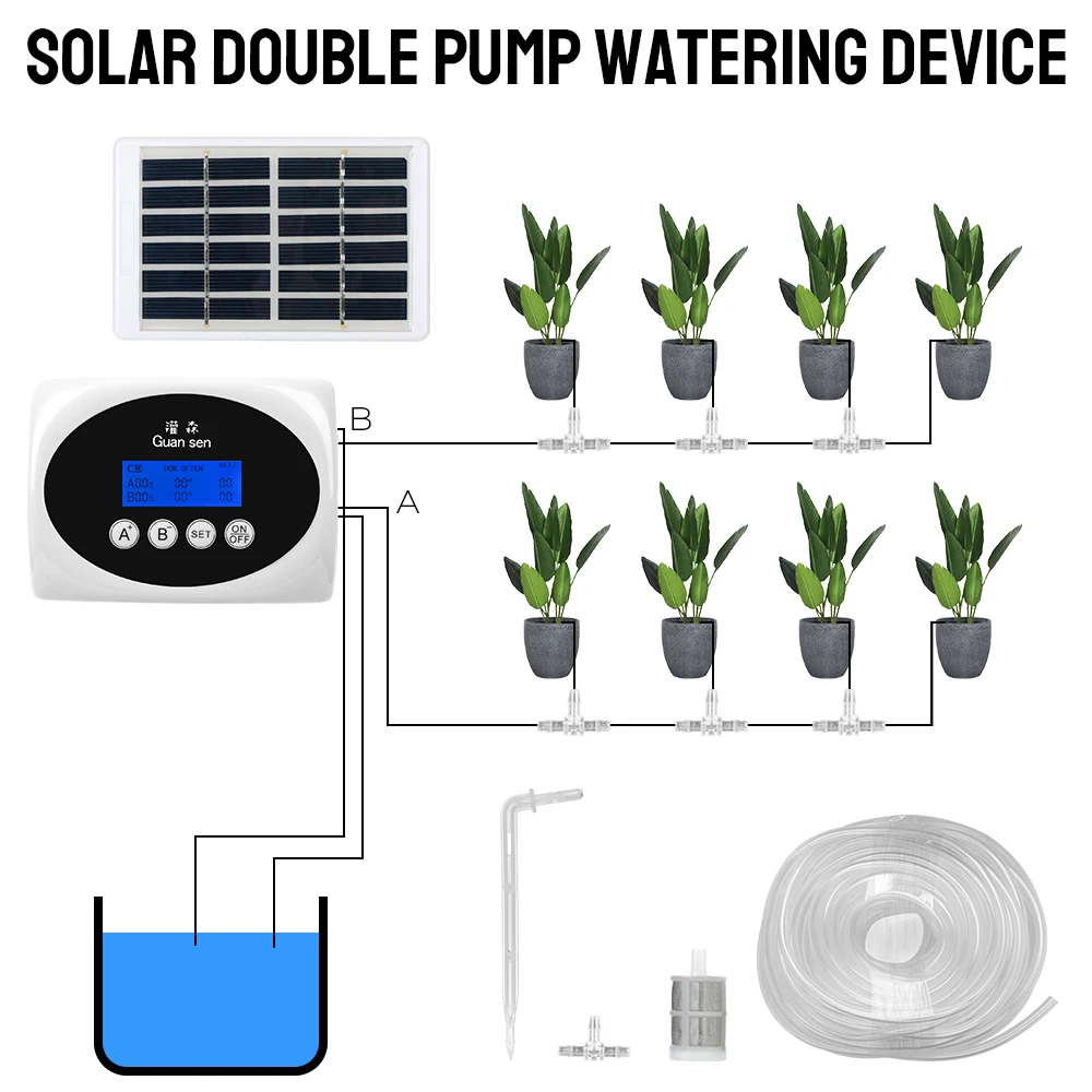 Automatic Watering Device For Plants Double Pump Garden Drip Irrigation ...