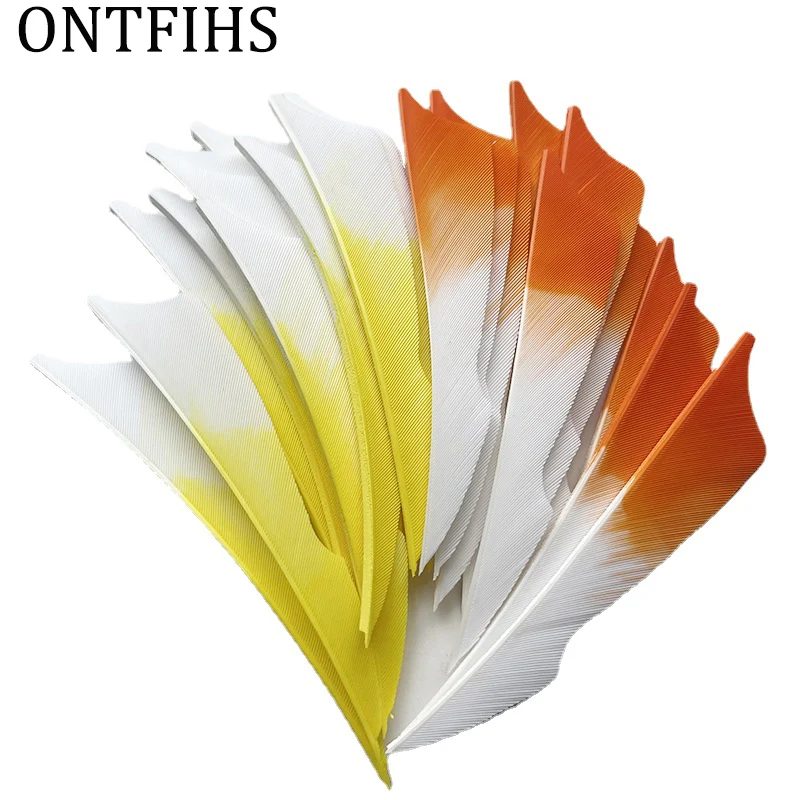 50Pcs/Lot Righ/Left Wing 4 Inch Fletches Natural Turkey Feathers Arrow ...