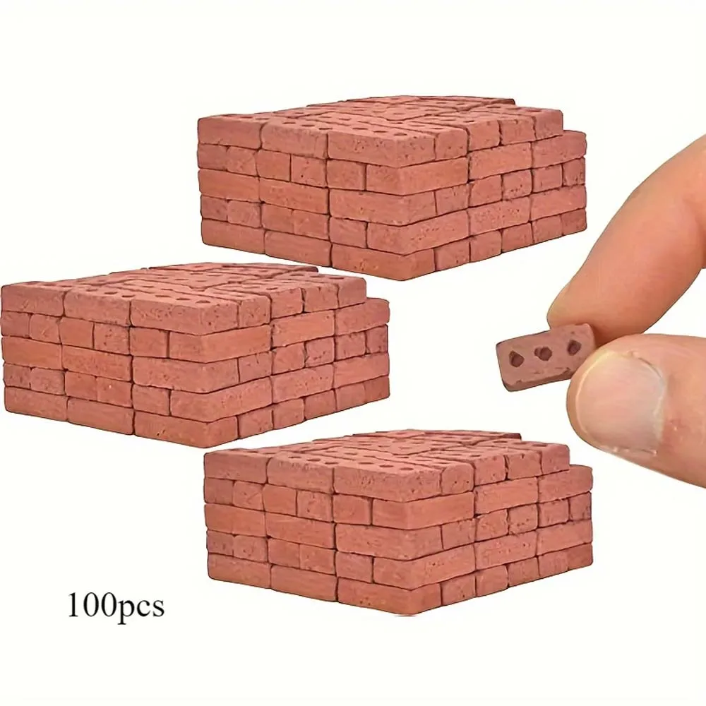 Mini Red Brick 100/200pcs -DIY Miniature Brick Building Realistic Fake ...