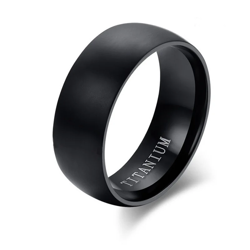 Classic Men Stainless Steel Rings Black Solid Simple Vintage Rings For ...