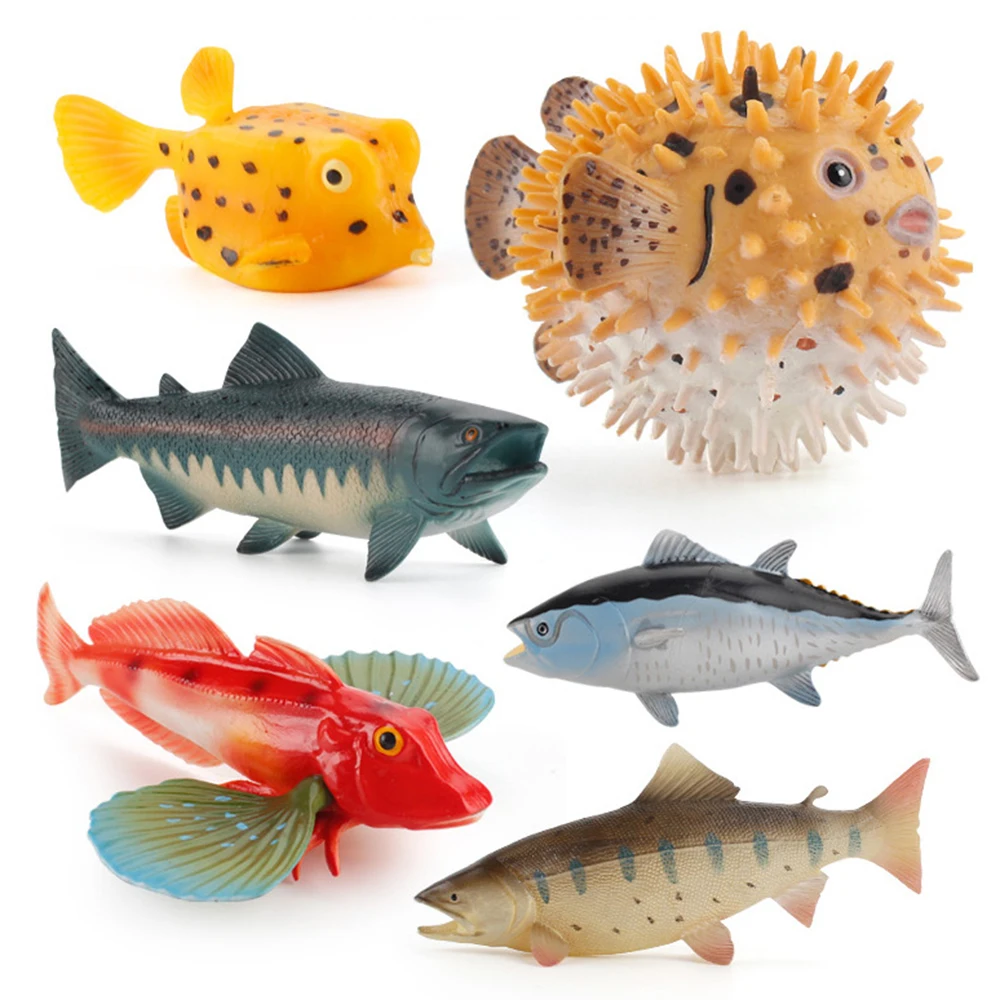 Simulation-Ocean-Sea-Life-Action-Figures-Cute-Fish-Models-Salmon-Puffer ...