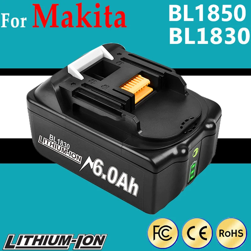 BL1860-6Ah-9Ah-Battery-For-Makita-18V-Li-Ion-BL1830-BL1860B-BL1850 ...