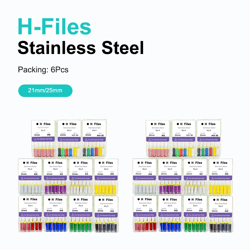 6Pcs-Pack-Dental-H-Files-Stainless-Steel-Endodontic-Root-Canal-Files ...