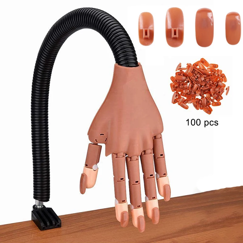 Nail Practice Hand Adjustable Manicure Training Finger Acrylic Nail ...