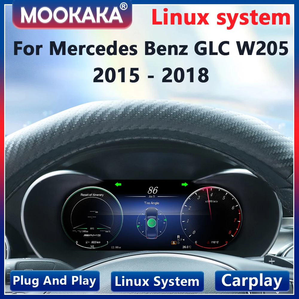 Wireless Carplay For Mercedes Benz GLC W205 2015-2018 Car LCD Dashboard ...