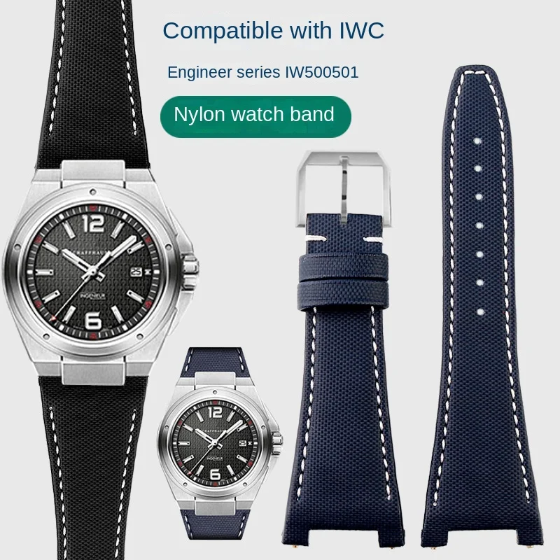 Nylon-leather-bottom-Watchband-For-IWC-Engineer-series-IW500501 ...
