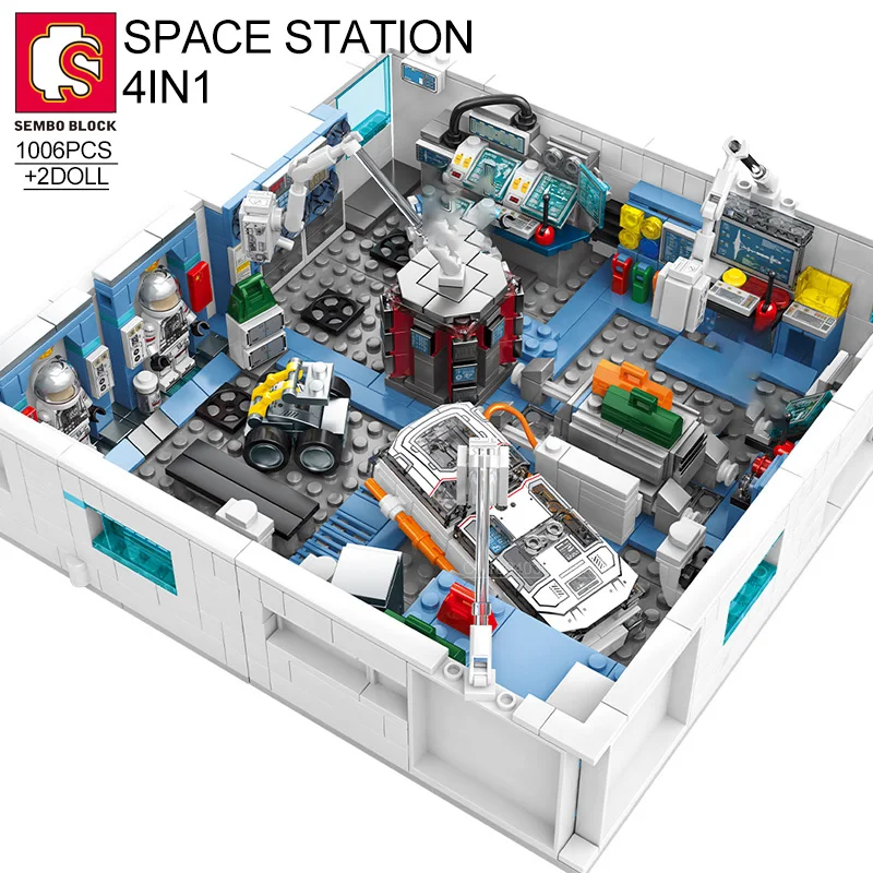 SEMBO-4-IN-1-Space-Station-Building-Blocks-With-Astronaut-Mini-Dolls ...