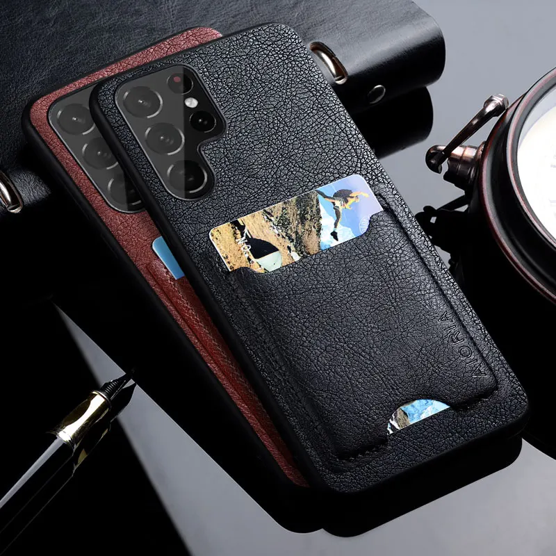 Funda para Samsung galaxy S23 Ultra Plus funda de lujo de cuero Pu con ...