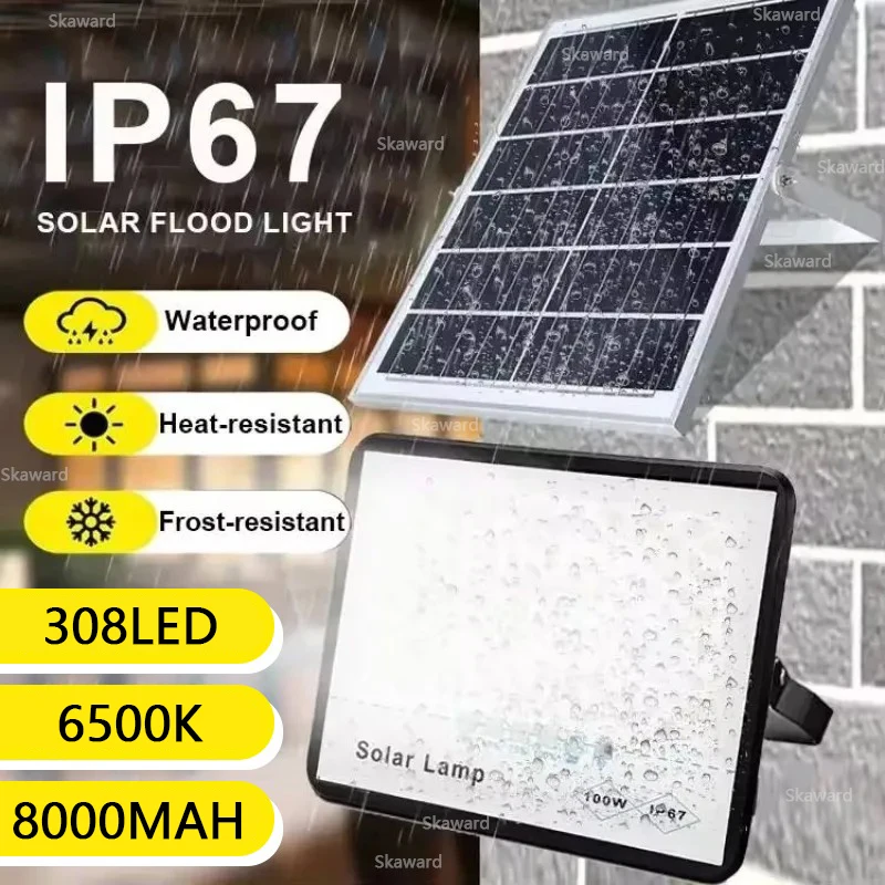 72-308LED-Solar-Spotlight-6500K-Aluminum-Solar-Panels-Light-Outdoor ...