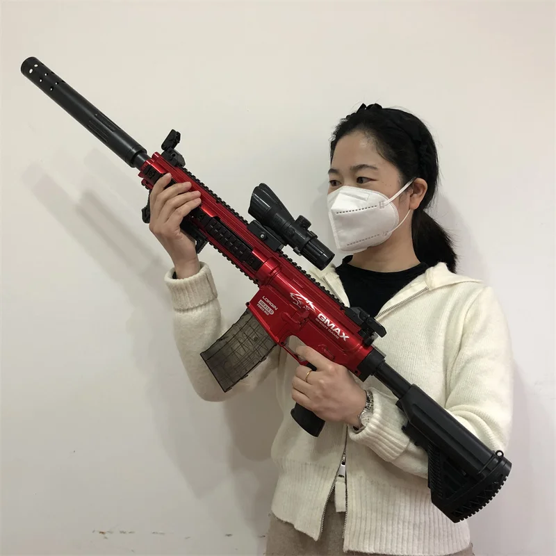 Red-Toy-Gun-Rifle-Sniper-Pistol-Blaster-Armas-Launcher-Soft-Bullet ...