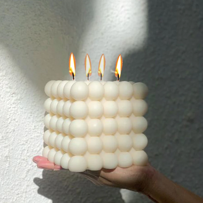 Large Bubble Cube Candles Silicone Mold 3D Geometric Handmade Candle ...