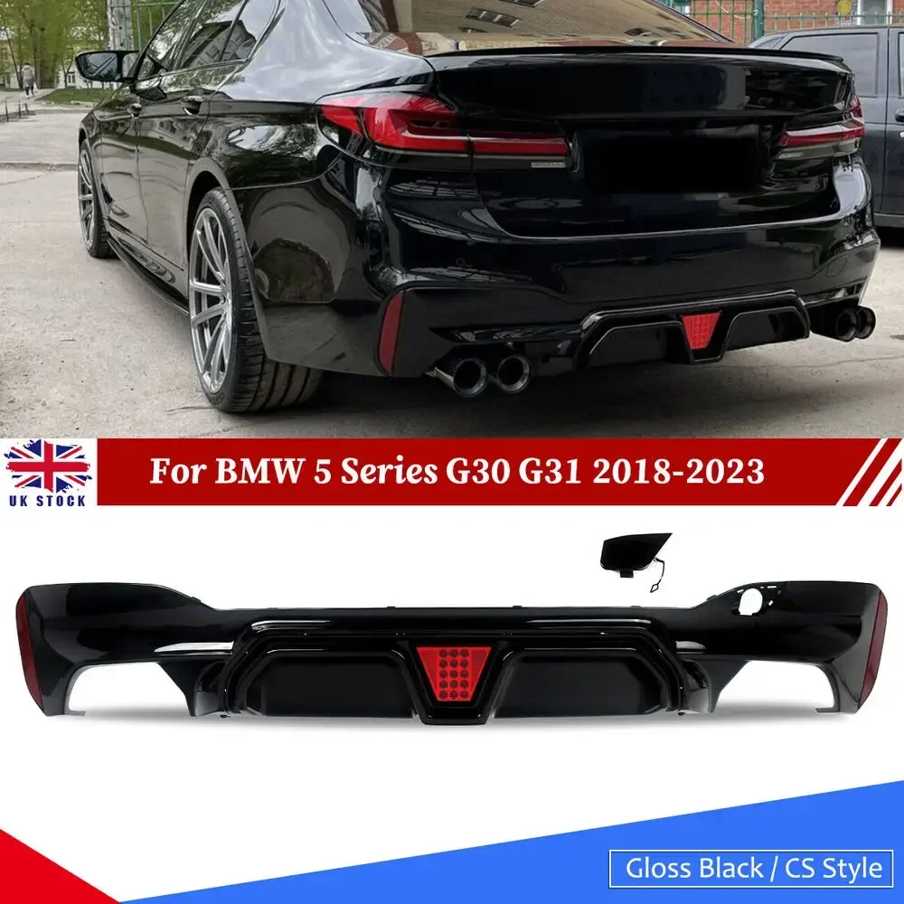 G30-CS-Style-Rear-Bumper-Diffuser-With-LED-Light-M-Sport-Diffusor-For ...