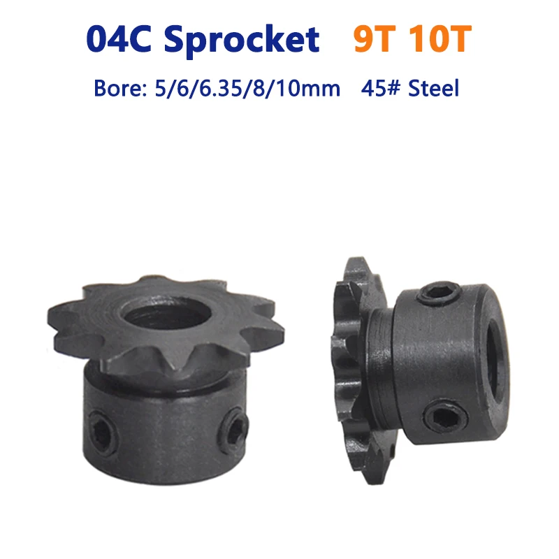 1pc 9T 10T 04C Sprockets for Roller Chain 9 10 Tooth 45# Steel Gear ...