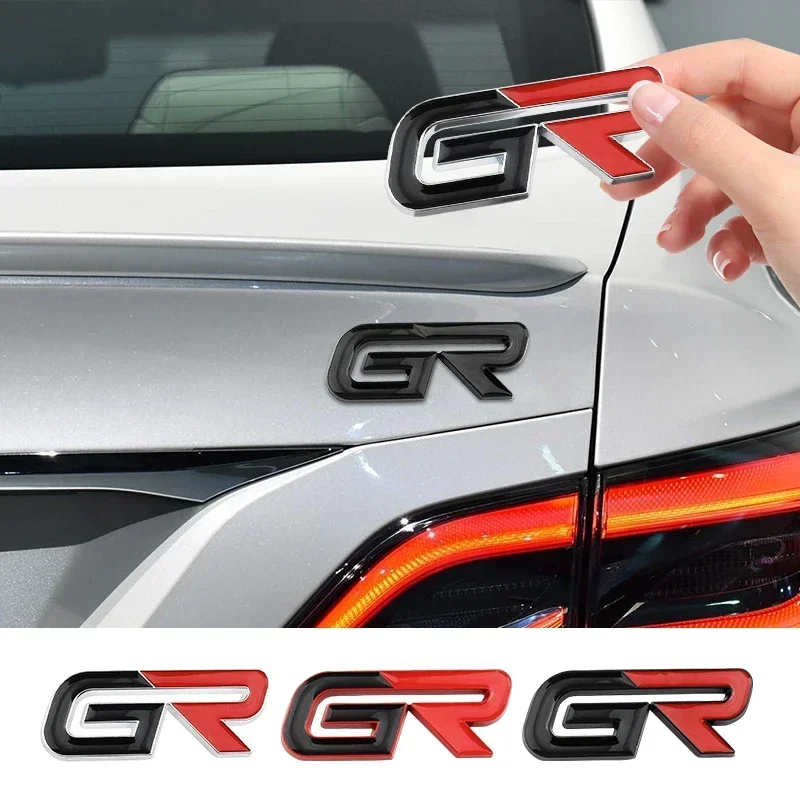 3D Metal GR Letters Front Grill Emblem Badge Rear Trunk Sticker Decals ...