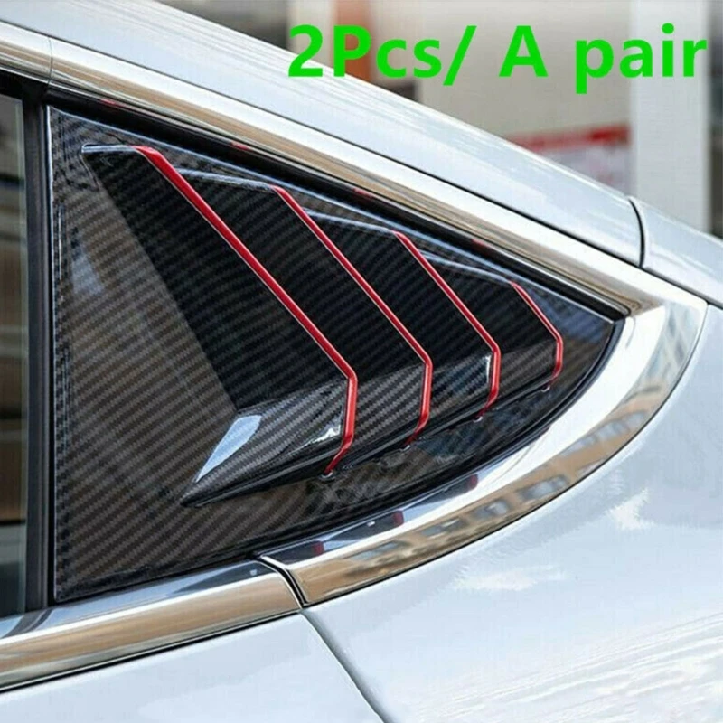 Upgraded-Carbon-Fiber-Car-Rear-Door-Louver-Window-Shutters-Cover-Trim ...