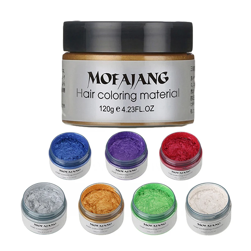 Sdotter MOFAJANG Color Hair Wax Dye Styling Pomade Silver Grandma Grey ...