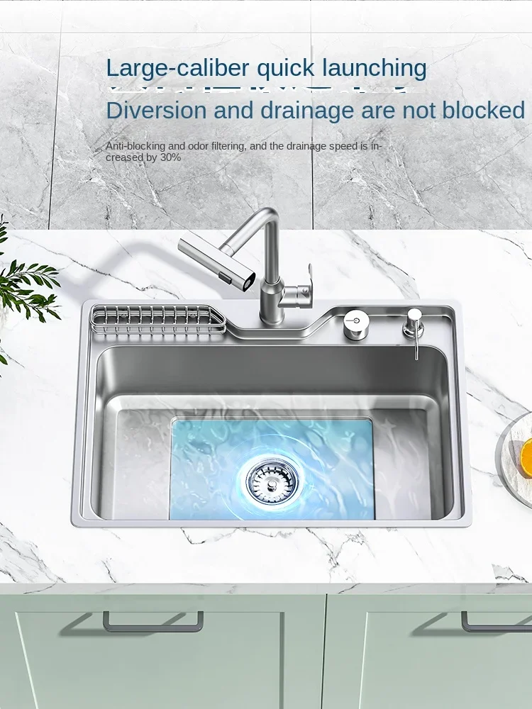 Fregadero-de-cocina-empotrado-de-acero-inoxidable-hecho-a-mano ...