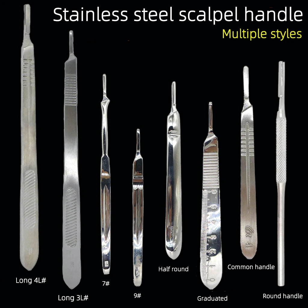 Extra-Long-Stainless-Steel-Surgical-Knife-Handle-3-4-7-9-Round-Knife ...