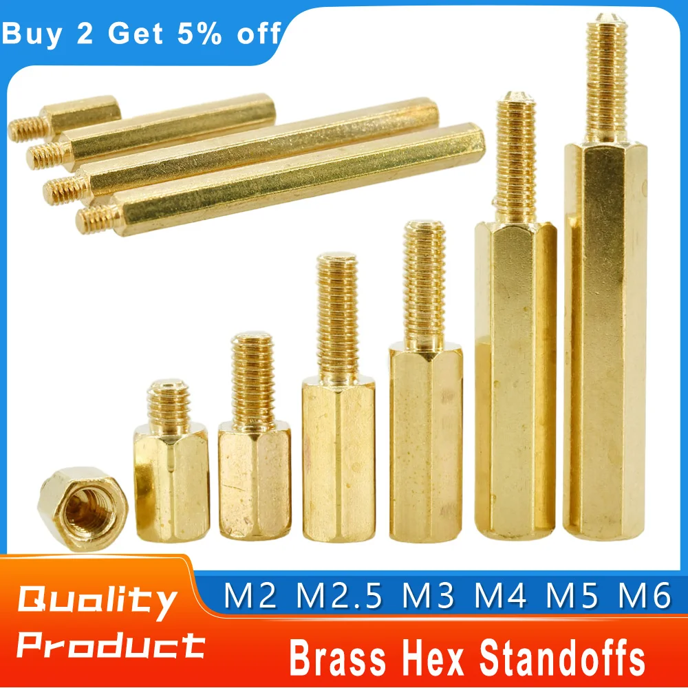 10Pcs-Lot-M2-M2-5-M3-M4-M5-M6-Brass-Motherboard-Standoffs-Hex-Column ...