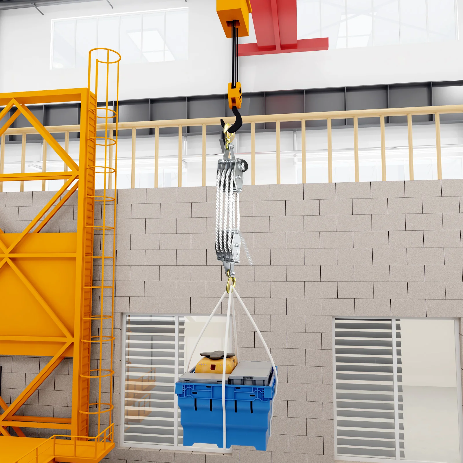 270° Rotatable Rope Pulley Block Crane Heavy Duty Polyethylene Rope ...
