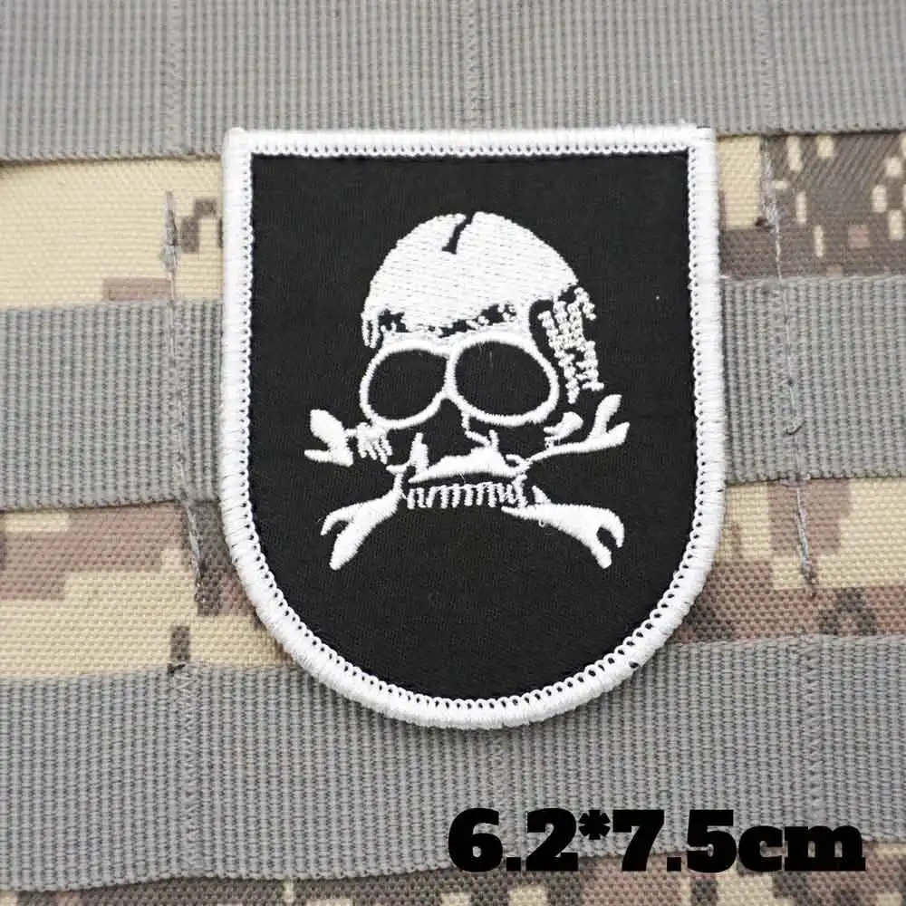 Death-Skull-Cross-Bones-Military-Tactical-Embroidered-Patches-Armband ...