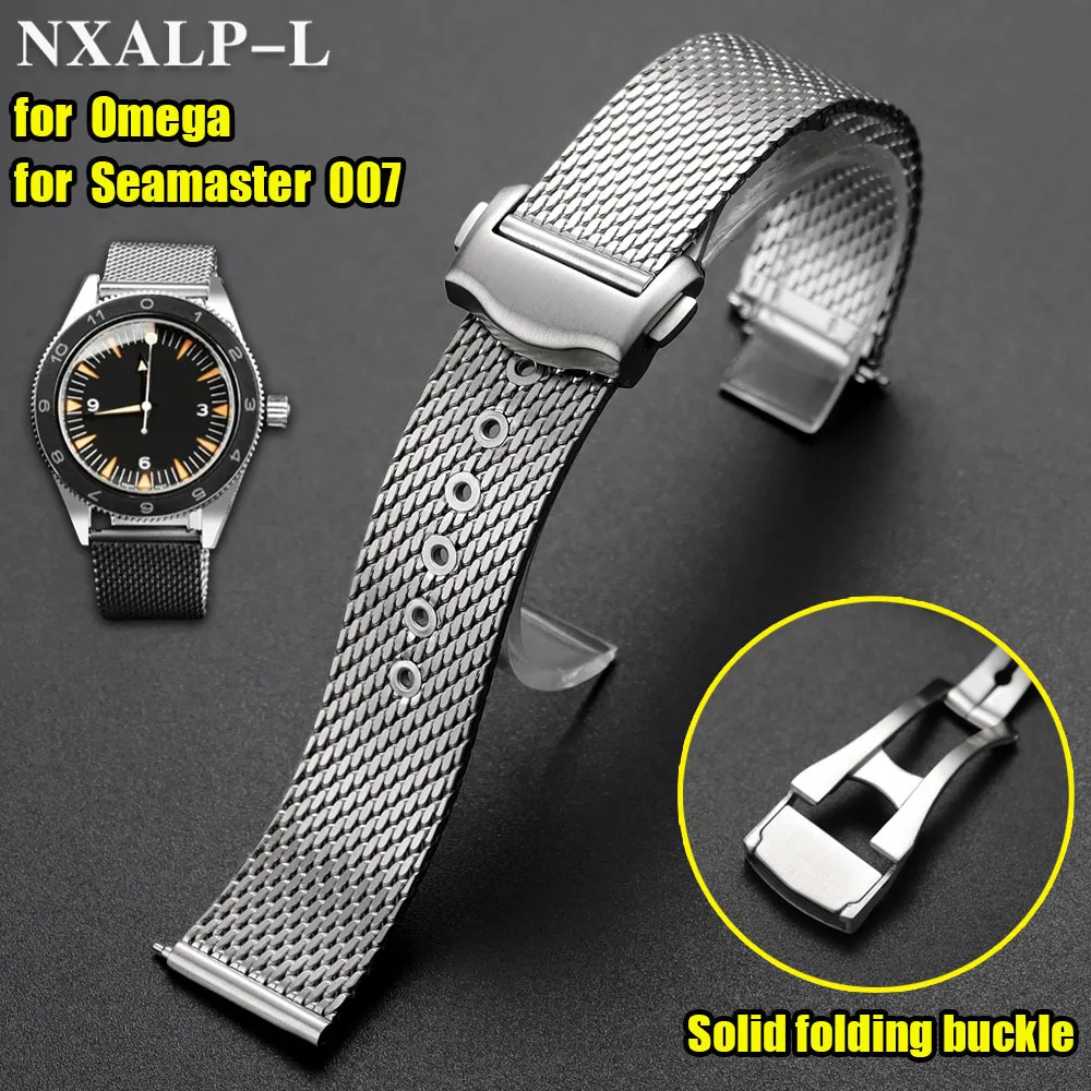 Luxury Mesh Milanese Watch Band 20mm for Omega Seamaster 007/300 for ...