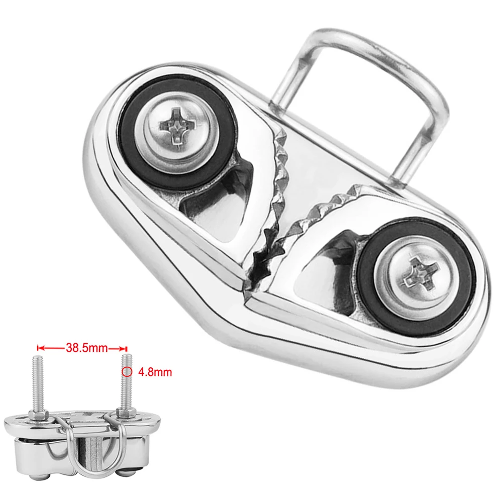 1PC-68x35mm-Boat-Yacht-Cam-Cleat-Pulley-Rope-Clamp-Silver-Marine-Grade ...