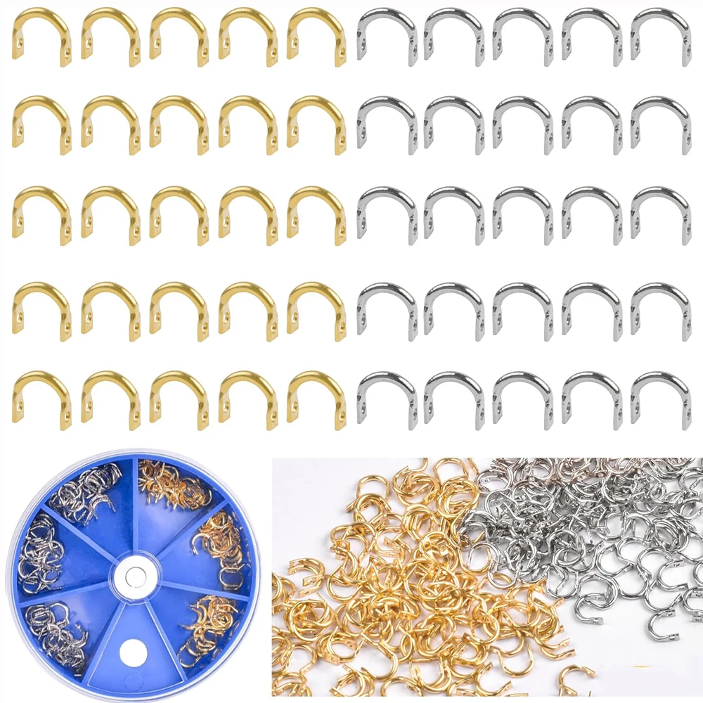 400Pcs-Fishing-Clevis-Easy-Spin-Spinner-Clevis-U-Shaped-Brass-Links ...