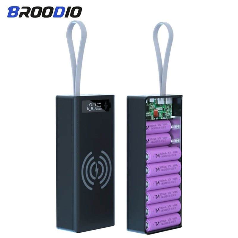 1618650 배터리 충전기 상자 보조베터리 홀더 케이스 듀얼 Usb Lcd 디스플레이 지원 빠른 및 무선 충전기 배터리 셸