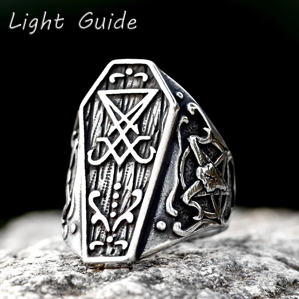 2023 new Vintage Ring With Lucifer Satan Signet Men's Gothic style ...
