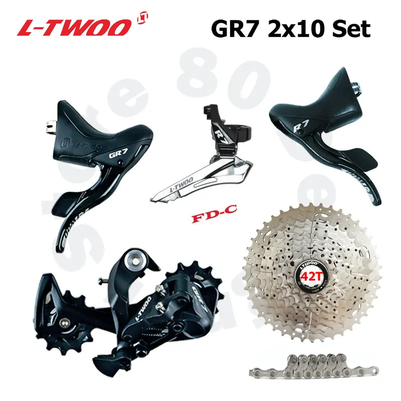 LTWOO GR7 10S R7 2x10v, 20s Road Groupset R/L brake Shifter Rear Derailleurs FD 10v Cassette 10s ...