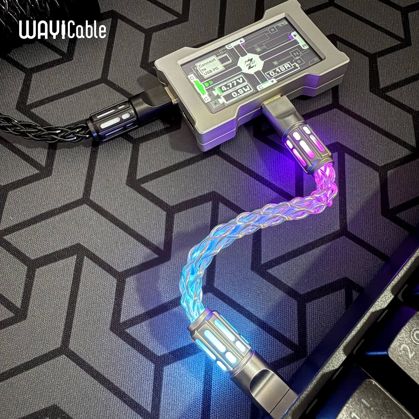 12cm Single Crystal Copper Keyboard Cable Handmade C-C Luminous Short ...