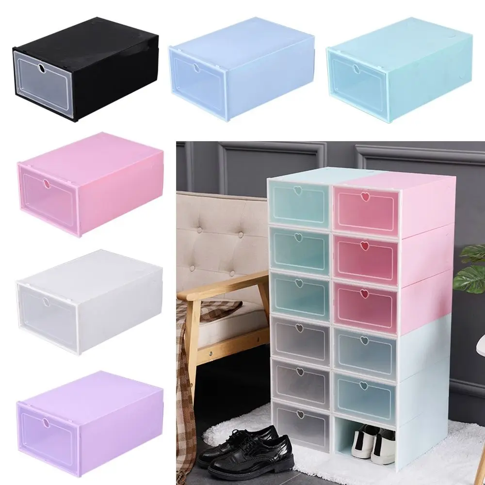 Plastic Protection Rack Foldable Drawer Case Clear Shoes Shoe Cabinet ...