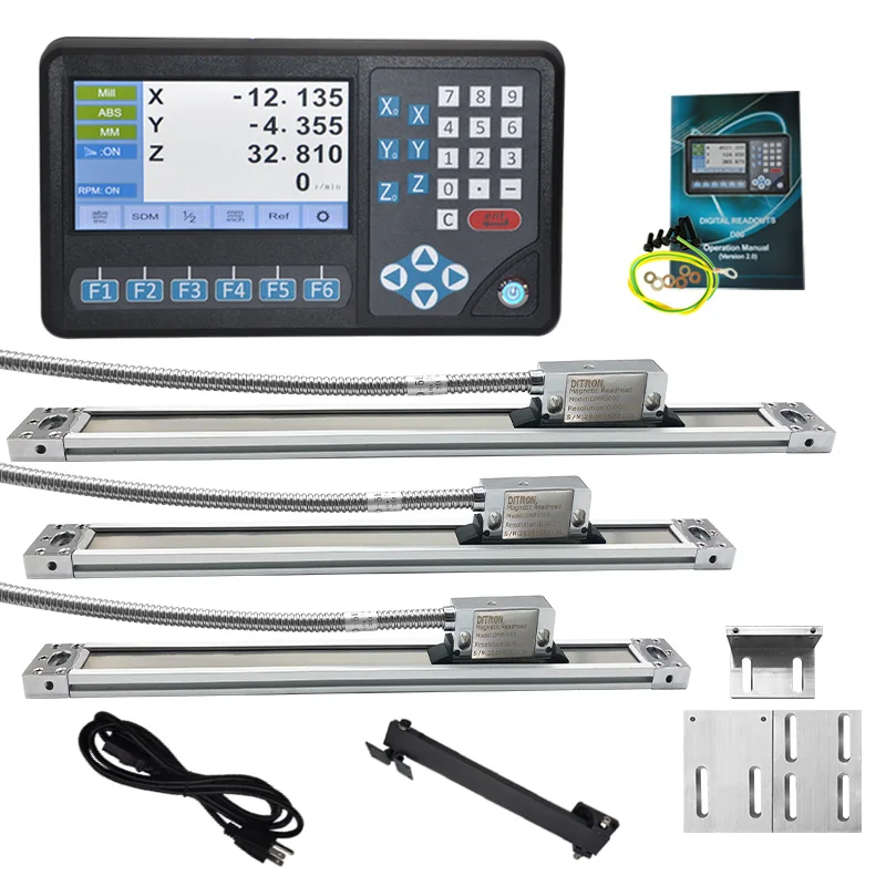 Ditron Hot-selling 3 Axis Dro Digital Readout With 3 Pcs Magnetic Scale ...