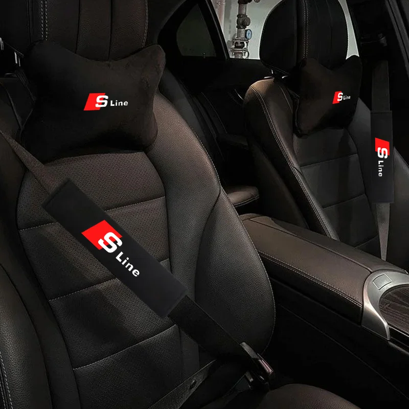 Car Headrest Shoulder Guard For Audi sline A4 B7 B8 B9 A3 8P 8V 8L A5 ...