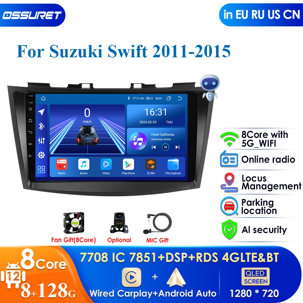4G DSP 9'' Car Radio Stereo Android Autoradio for Suzuki Swift 4 2011 ...