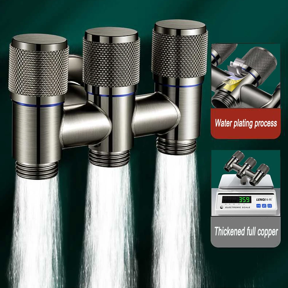 Universal 1/2 Thread One Into Three Out Faucet Kitchen Stainless Steel ...