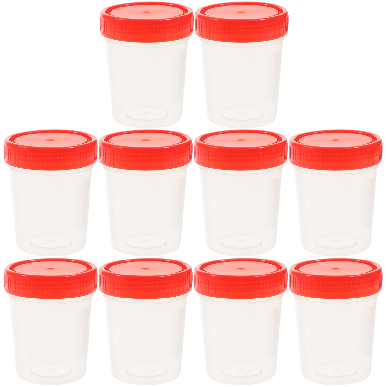 10 Pcs Leak Proof Urine Cup Spiral Cover Specimen Container Clear ...
