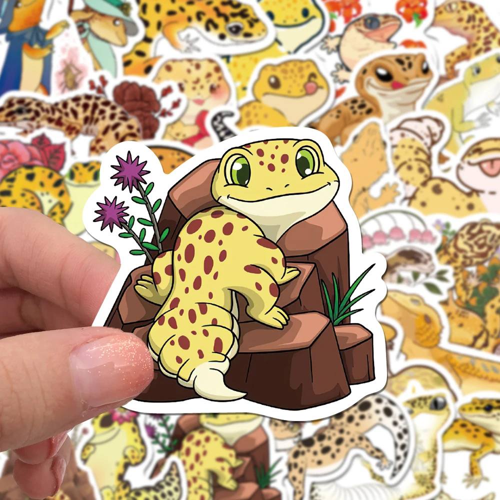 50PCS-Cartoon-Lizard-Stickers-Geckol-Vinyl-Waterproof-Decal-Sticker ...