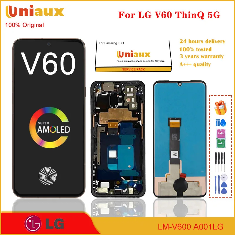 6.8" Original Amoled For Lg V60 Thinq 5g V600 Lcd Display With Frame ...