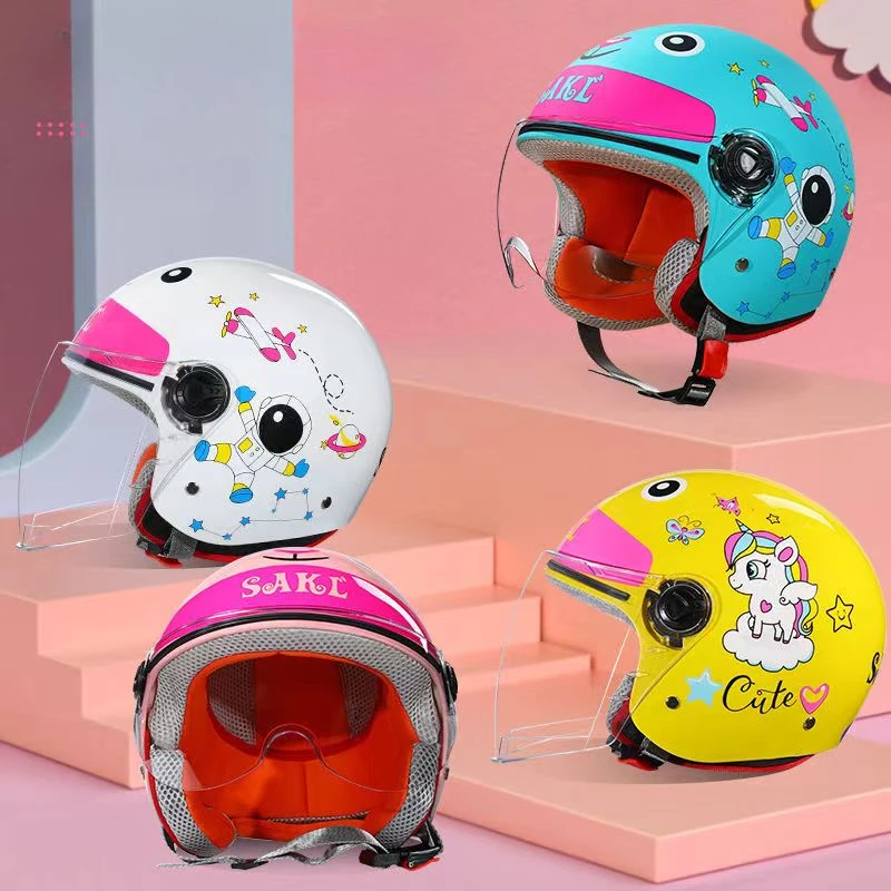 Children-Cartoon-Cute-four-seasons-Motorcycle-helmets-Open-face ...