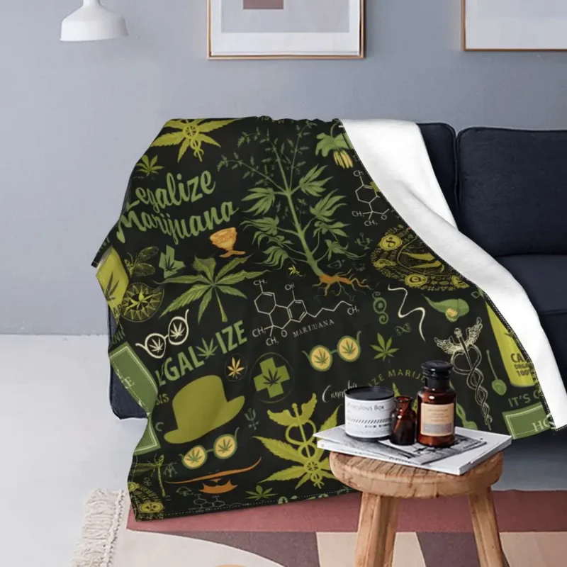 Retro-Cannabis-Hemp-Leaves-Sketches-Cover-Plush-Throw-Blanket-Airplane ...
