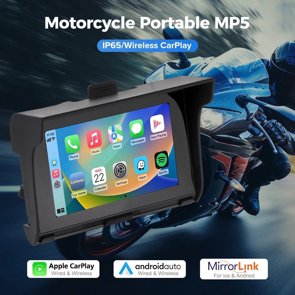 Wireless-Wired-Motorcycle-CarPlay-Android-Auto-Stereo-Radio-5-Inch ...