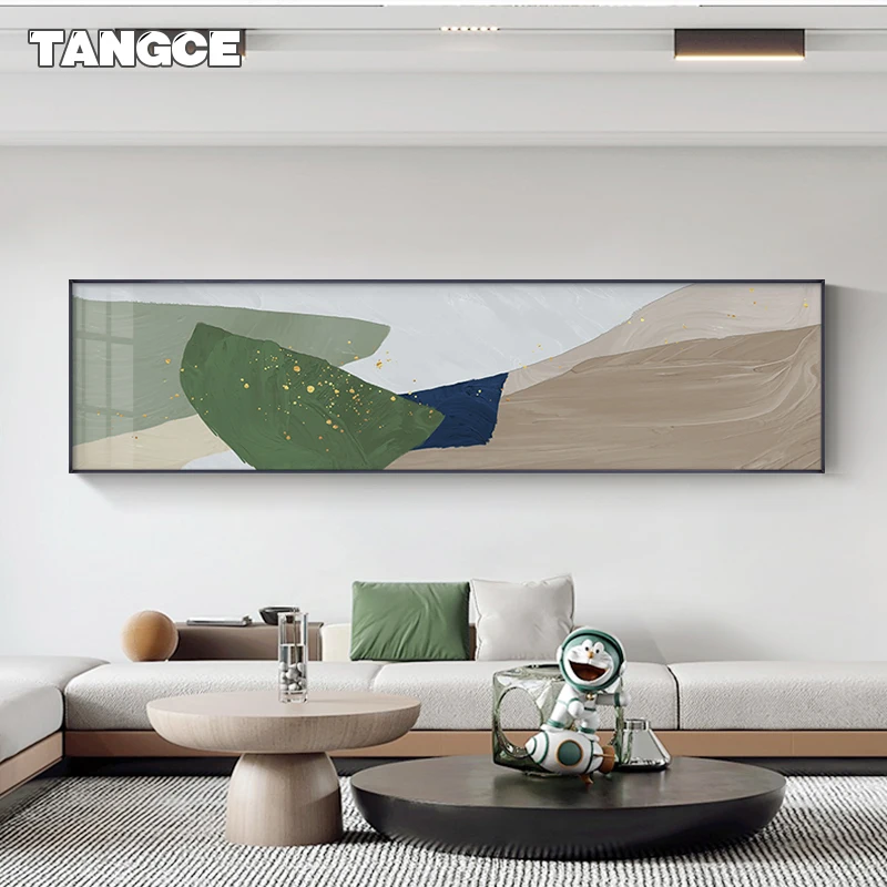 Tamanho grande minimalista nórdico cor bloco cartaz lona pintura ...