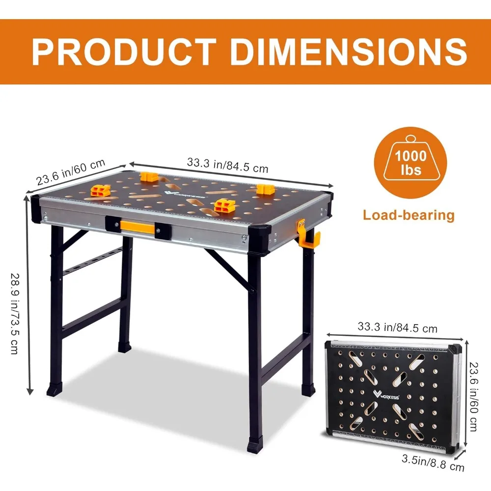 WORKESS Portable Workbench 1000Lbs Capacity Heavy Duty, 46% OFF