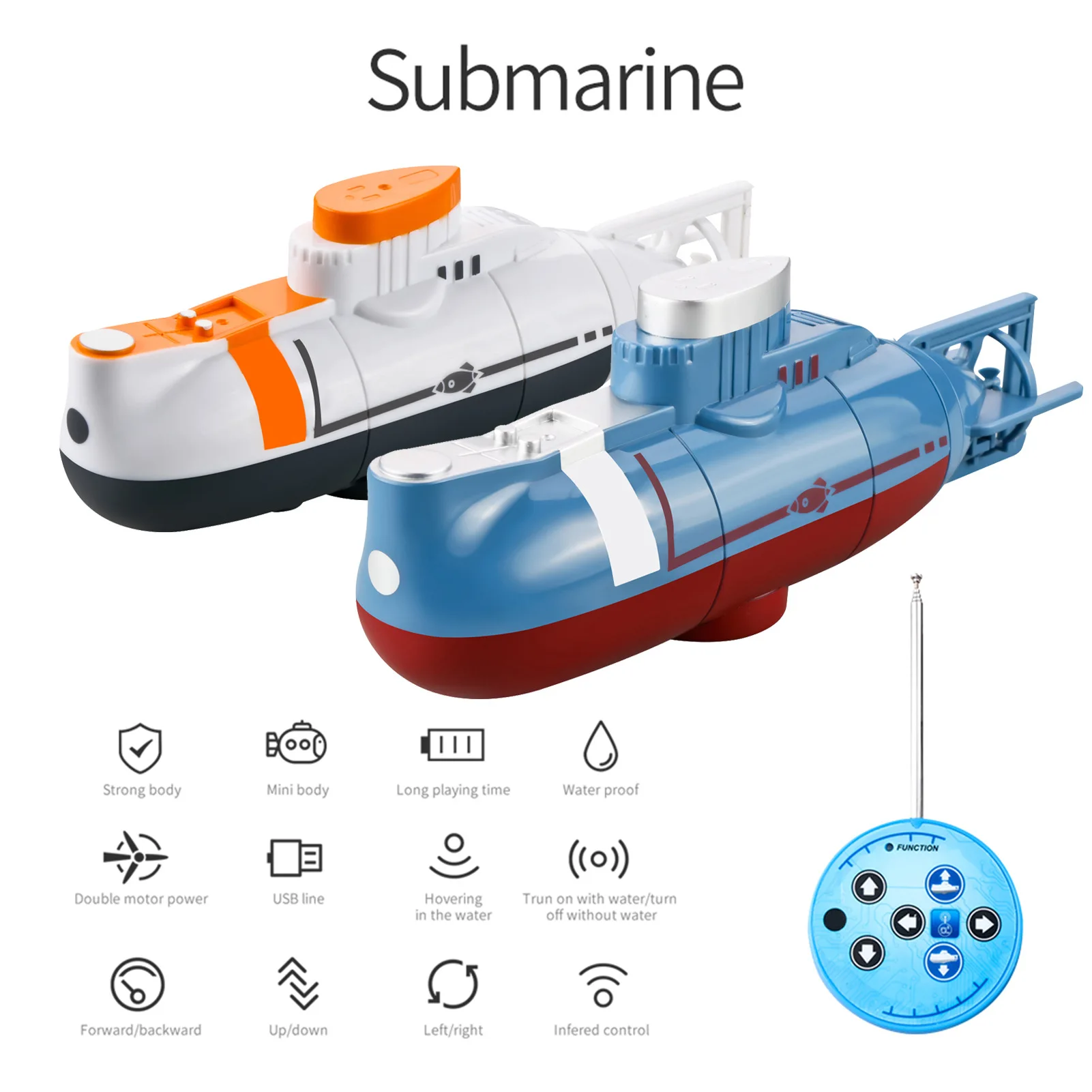 Rc Submarine Boat Toys 6ch Rc Ship Model 3.7v 90mah Rc Rechargeable ...