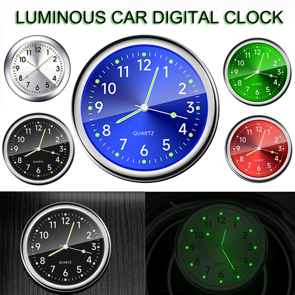 Mini-Car-Clock-Luminous-Automobiles-Stick-On-40MM-Digital-Watch ...